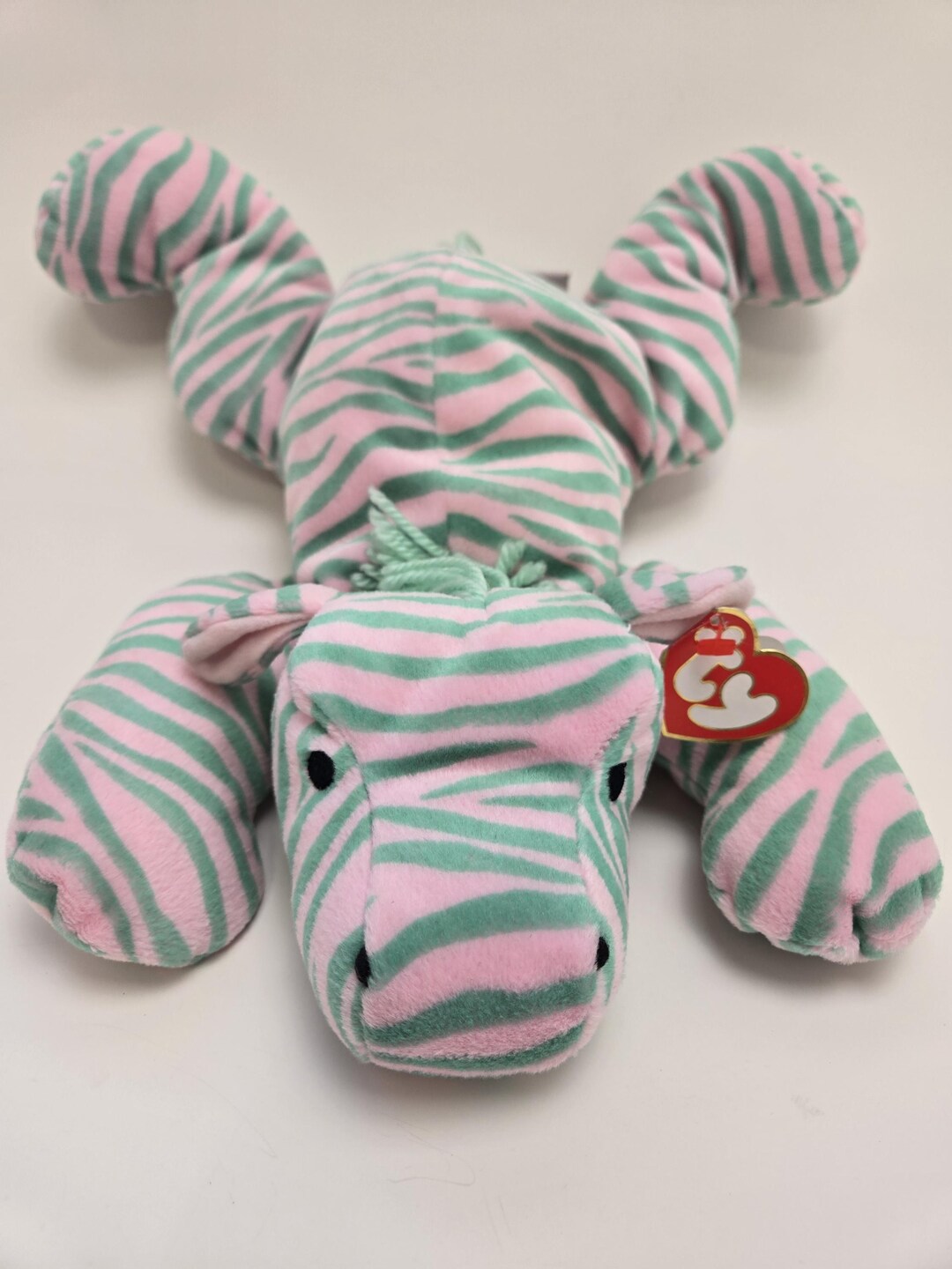 Ty Pillow Pal “zulu” the Pink and Green Zebra! (12 Inch) - Etsy