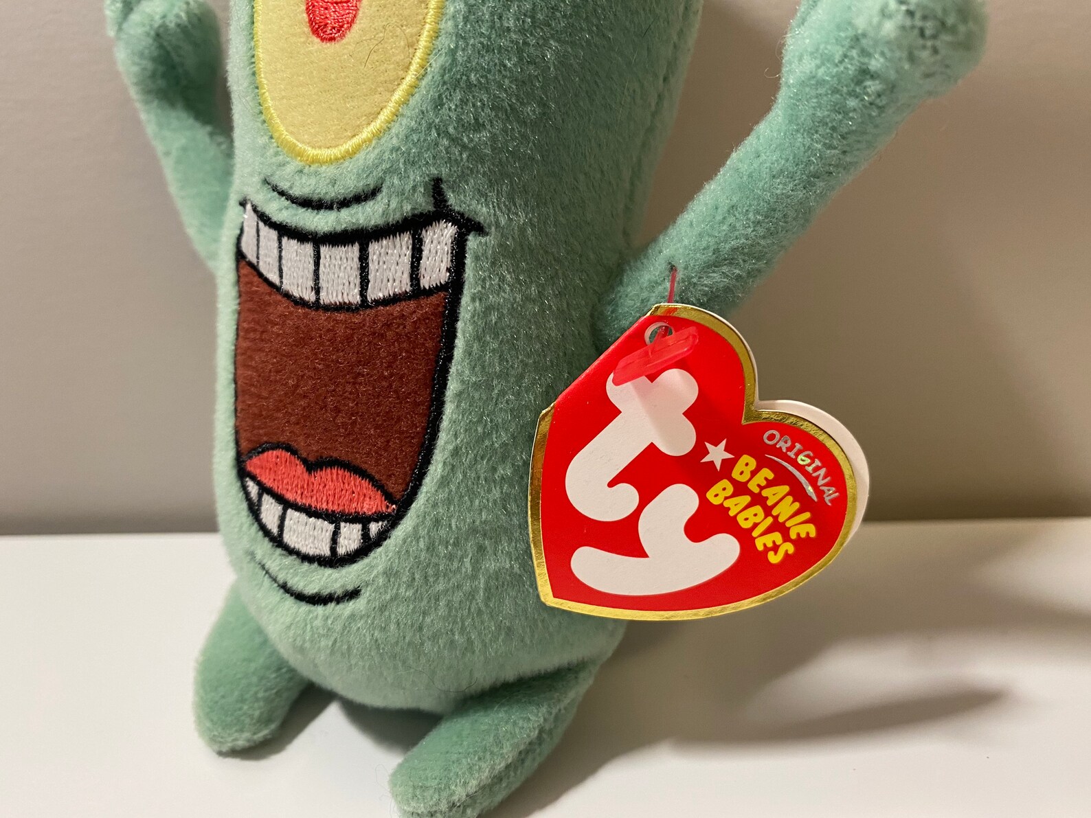 TY Beanie Baby Sheldon J. Plankton from SpongeBob | Etsy