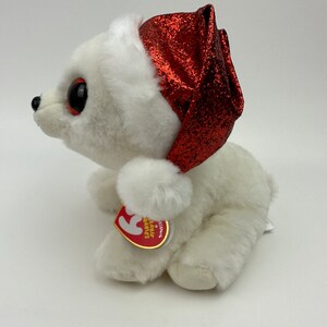 Ty Beanie Boo “oslo” the Polar Bear Wearing Santa Hat (6 Inch) Vintage ...