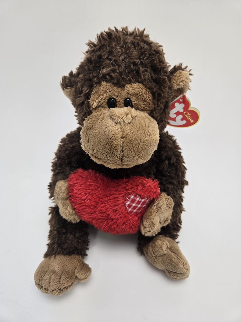 TY Classics Collection “hartwell” the Monkey Holding Red Heart (12 Inch ...