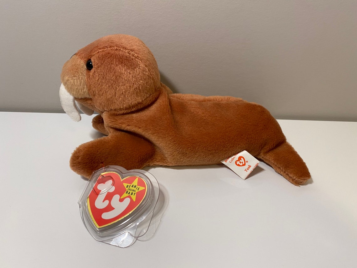 TY Beanie Baby tusk the Walrus 7.5 Inch | Etsy