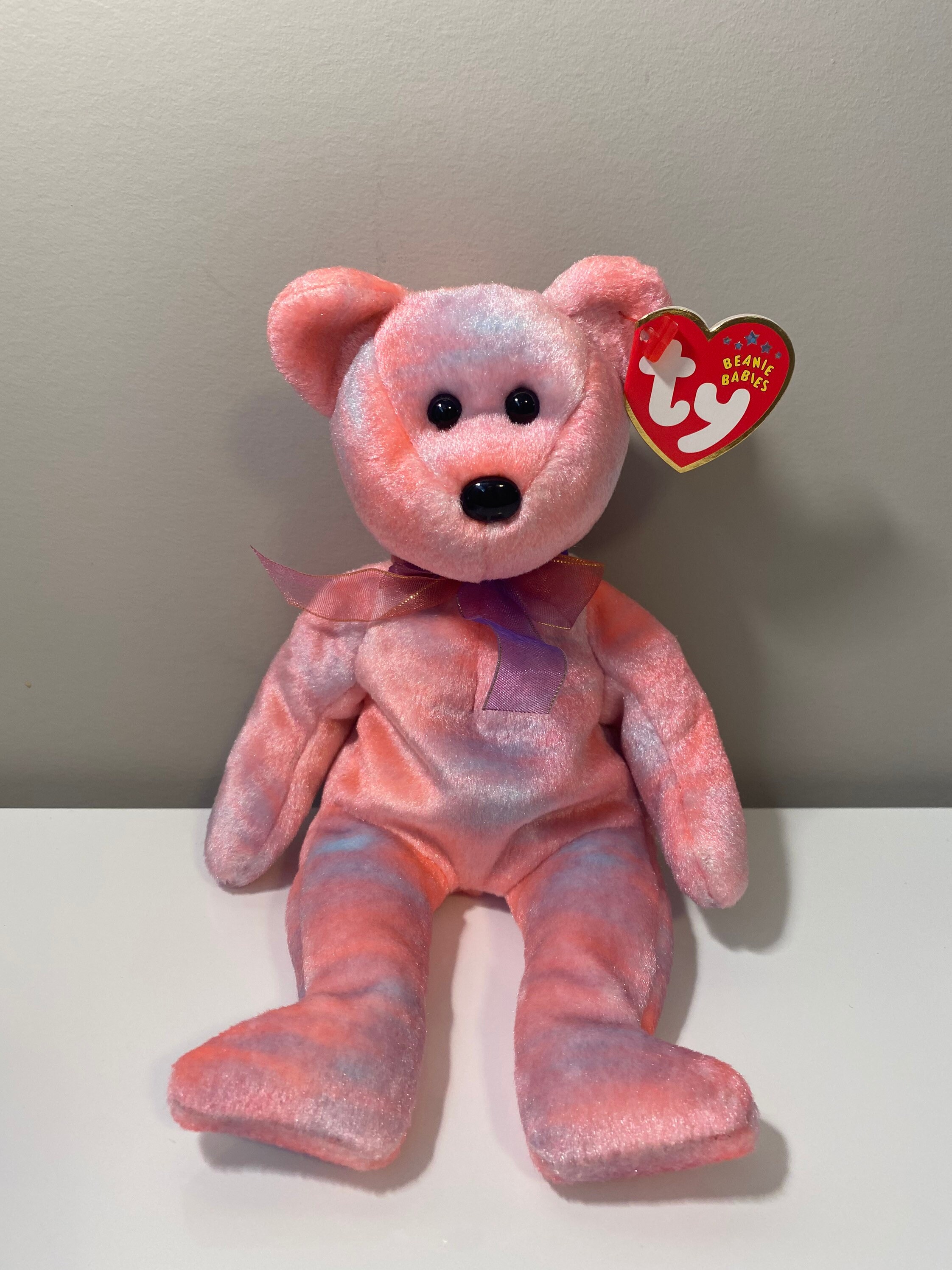 TY Beanie Baby clubby V the Pink Bear 8.5 Inch | Etsy