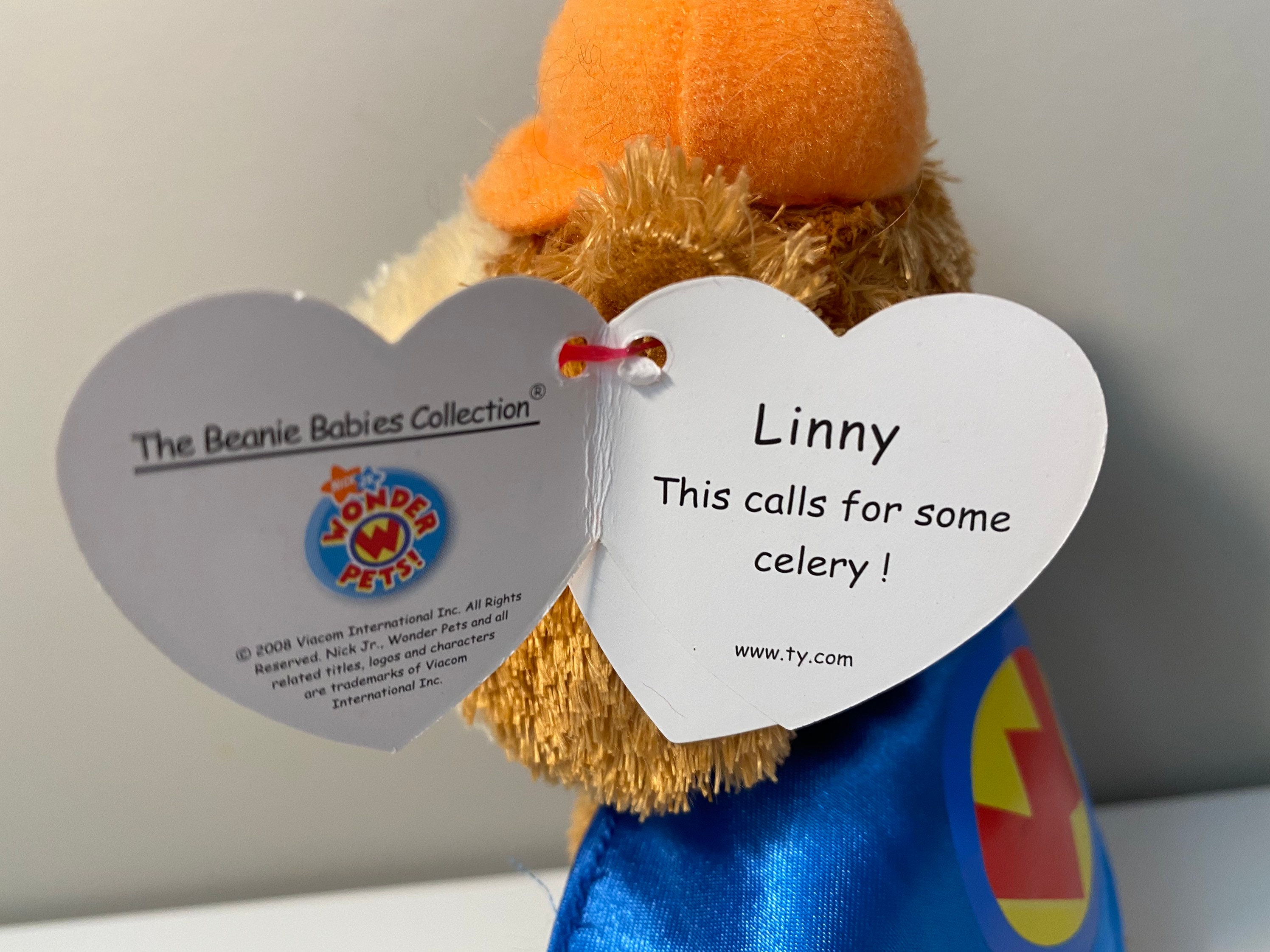 TY Beanie Baby Linny the Guinea Pig wearing blue cape from | Etsy