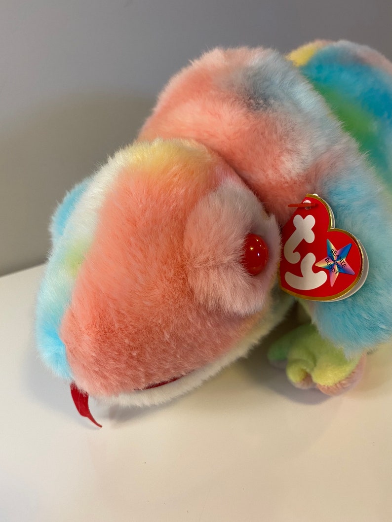 Ty Beanie Buddy Rainbow The Tie Dye Chameleon 12 5 Inch Etsy