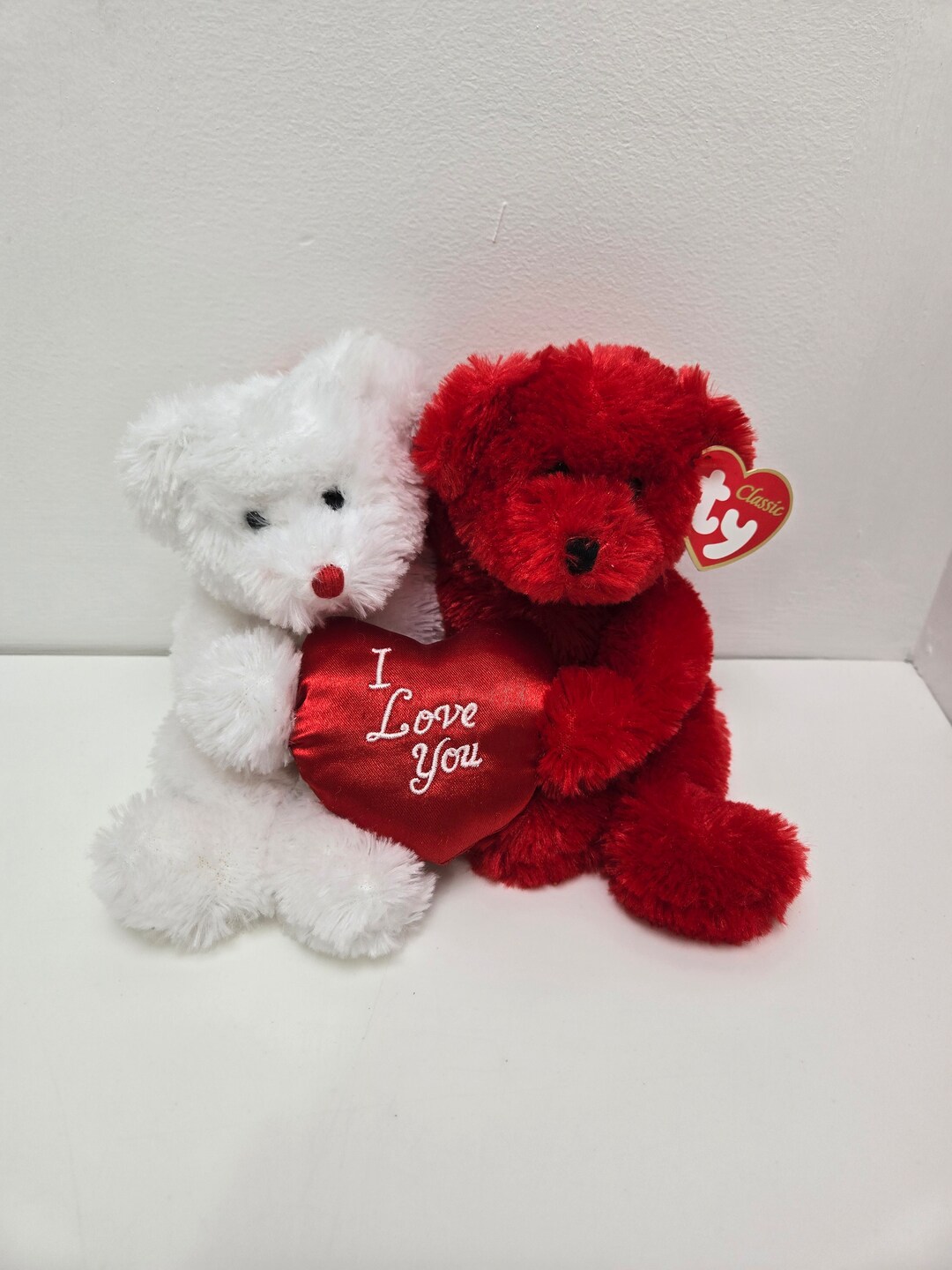 Ty Classics Collection “truly Yours” the White and Red Adjoined Bears ...