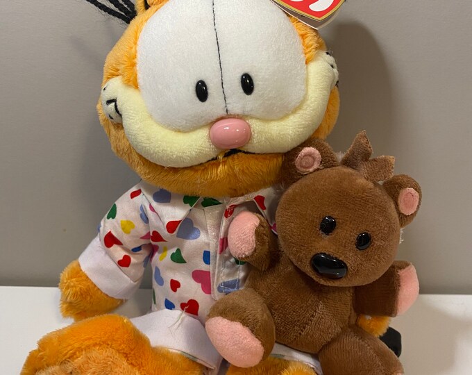 TY Beanie Baby goodnight Garfield the Garfield Cat Holding - Etsy