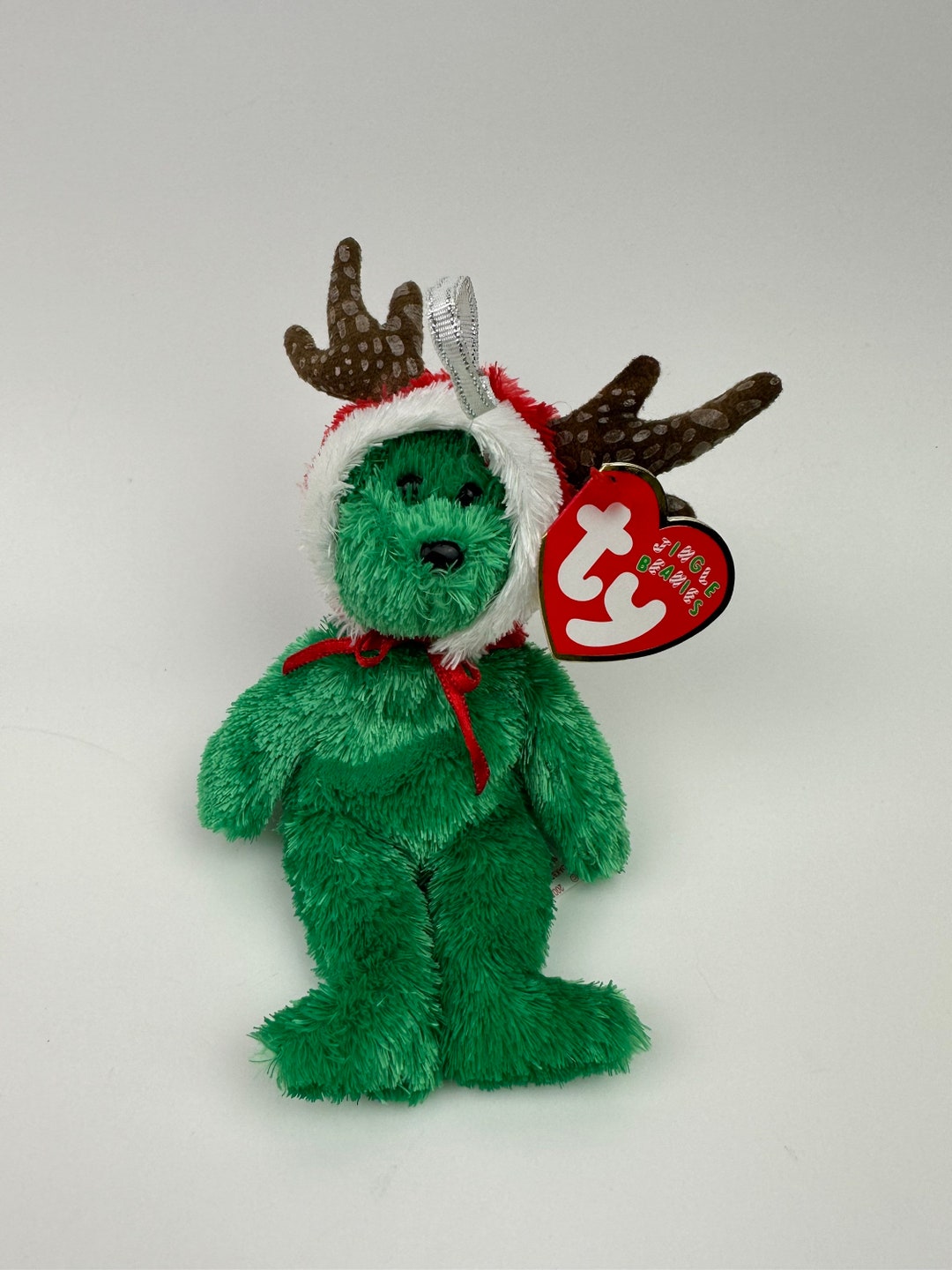Ty Jingle Beanie “2002 Holiday Teddy” the Bear - Tree Ornament* (4 Inch ...