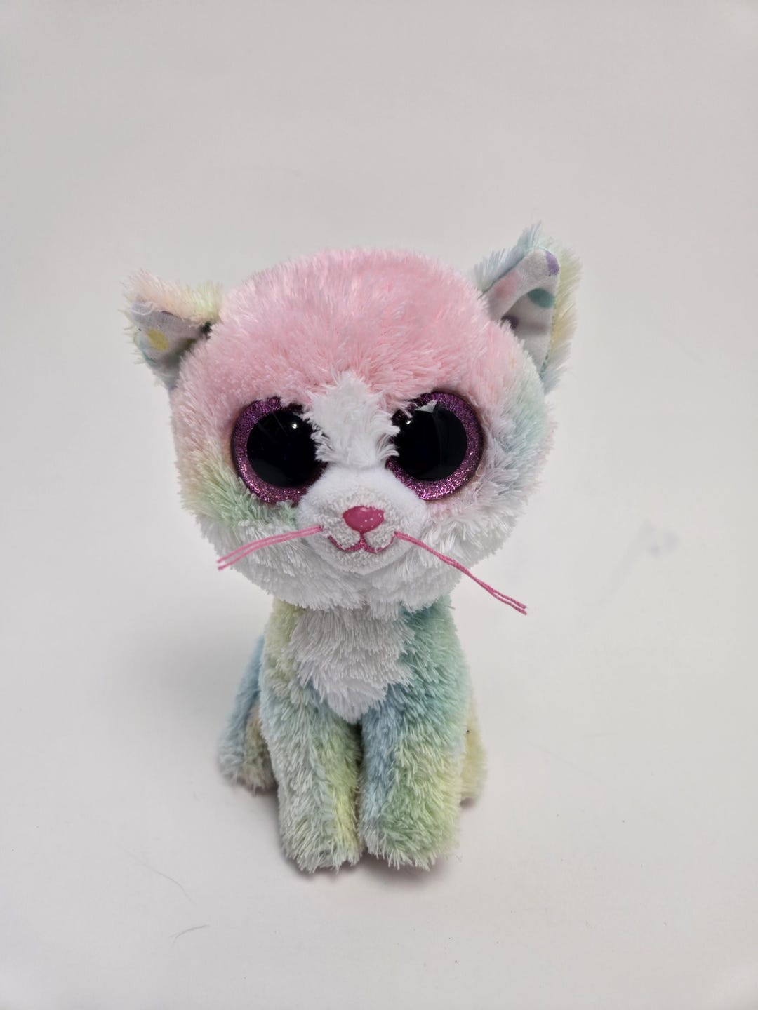 Ty Beanie Boo “fluffy” the Pastel Cat - Claire’s Exclusive *rare* No ...
