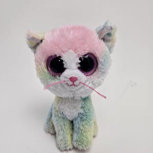 Ty Beanie Boo fluffy the Pastel Cat Claires Exclusive rare No Hang Tag ...