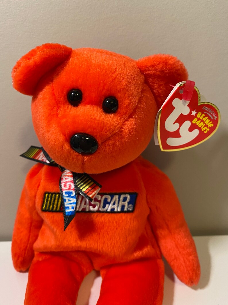 TY Beanie Baby racer the Nascar Bear Red Version 8.5 - Etsy
