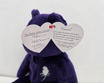 Ty Beanie Baby princess the Dark Purple Princess Diana Bear 8.5 Inch Etsy
