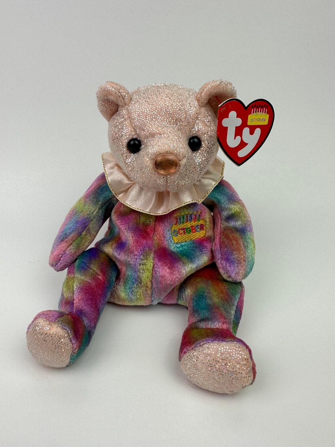 Ty Beanie Baby October the Birthday Bear - Opal Birthstone Bear (7 Inch ...