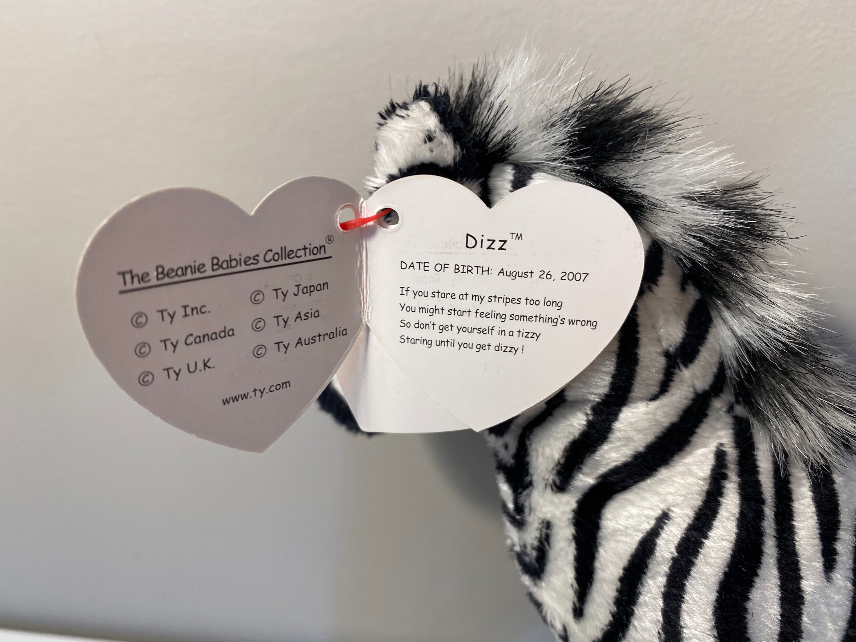 TY Beanie Baby Dizz the Zebra 7.5 inch | Etsy