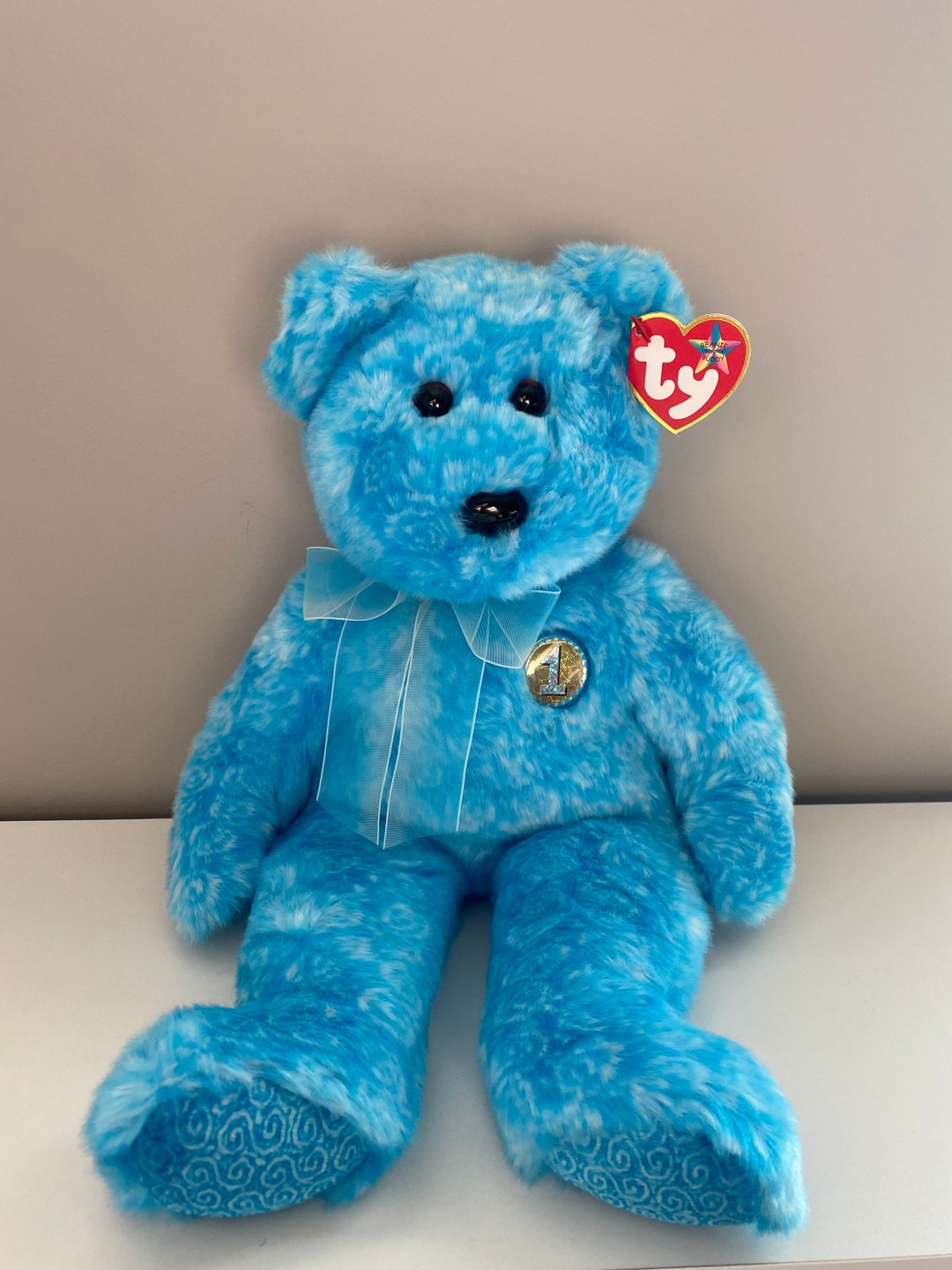 Ty Beanie Buddy “classy” the Blue Bear - People’s Beanie (14 Inch) - Etsy