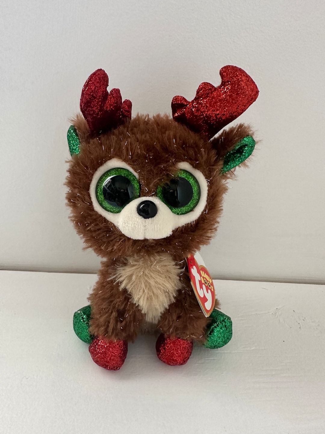 Ty Beanie Boo “fudge” the Holiday Reindeer (6 Inch) - Etsy