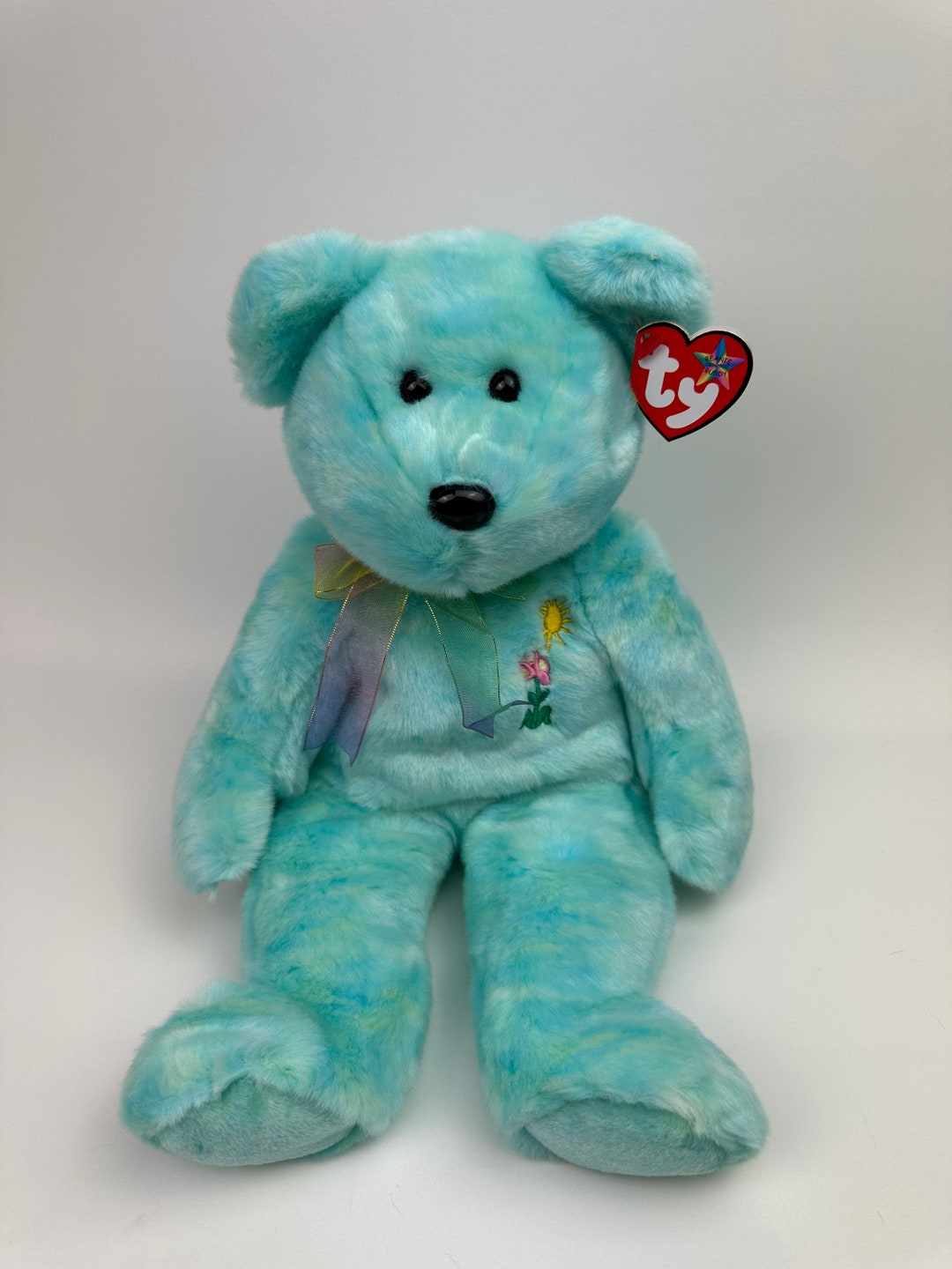 Ty Beanie Buddy “ariel” the Teal Bear (13.5 Inch) - Etsy