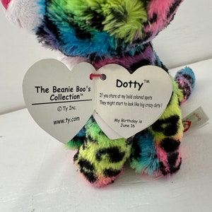 Ty Beanie Boo “dotty” the Rainbow Leopard (6 Inch) - Etsy