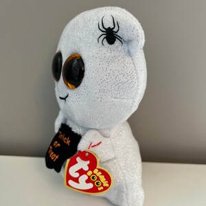Ty Beanie Boo “haunts” the Halloween Ghost Holding Trick or Treat Bag ...