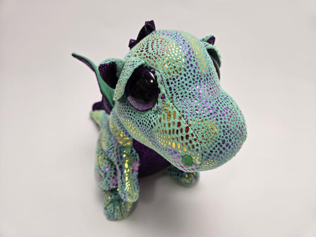 Ty Beanie Boo “cinder” the Green and Purple Dragon - No Hang Tag ...
