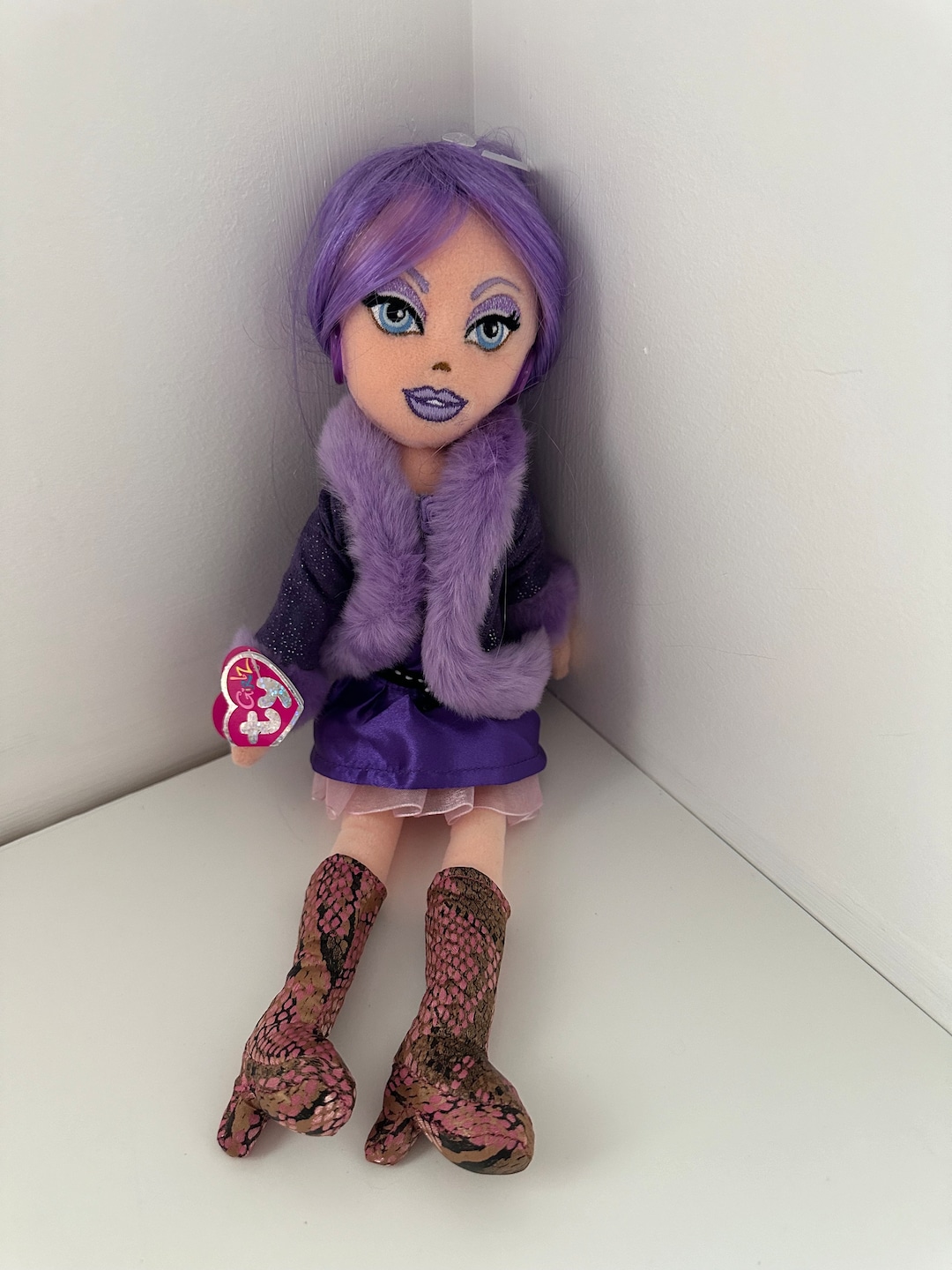 Ty Girlz Collection “punky Penny” the Beanie Barbie Doll Purple Hair ...