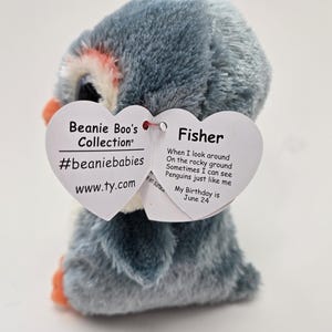 Ty Beanie Boo “fisher” the Blue Penguin (6 Inch) - Etsy