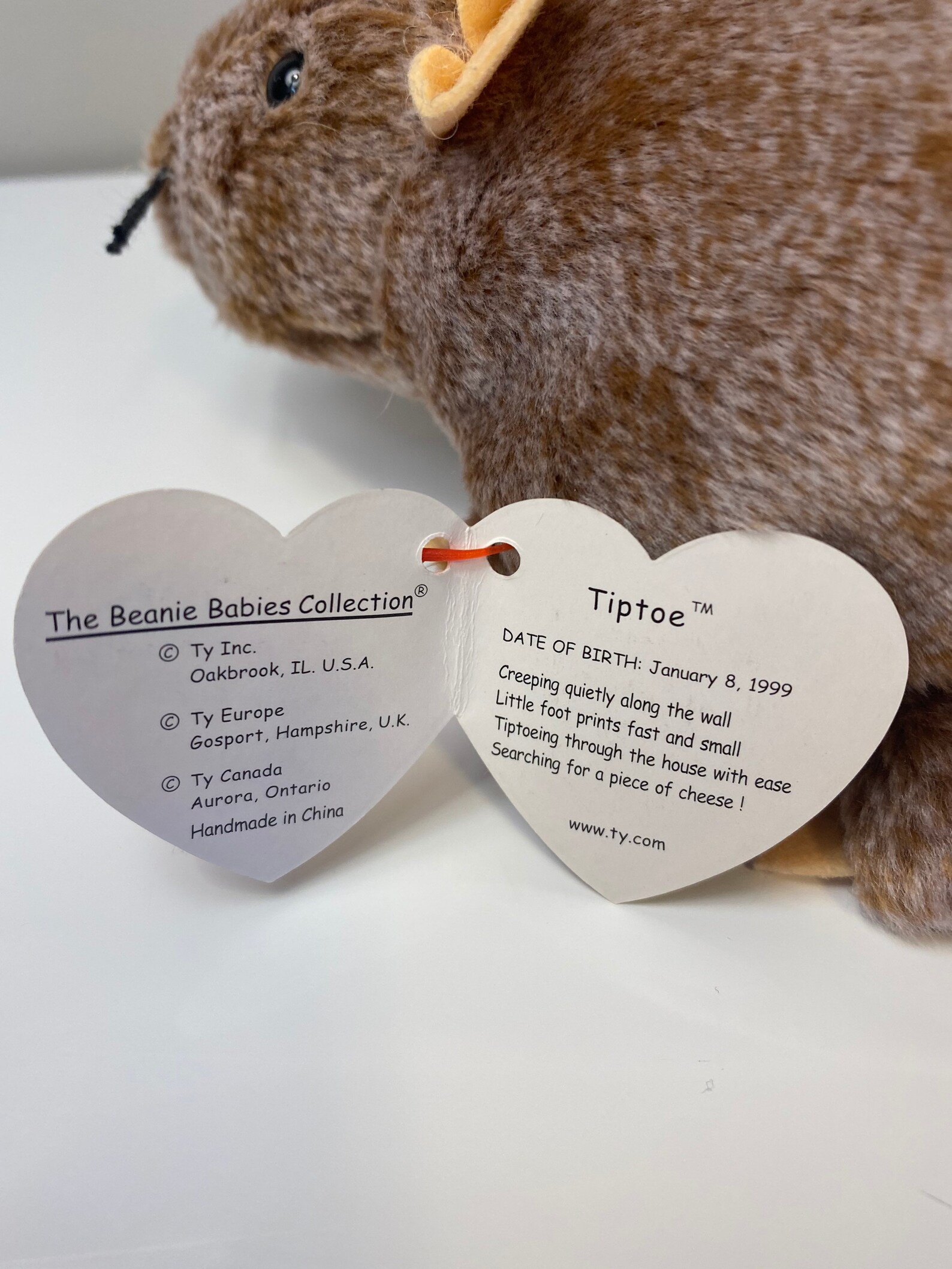 TY Beanie Baby Tiptoe the Rat 6 inch | Etsy