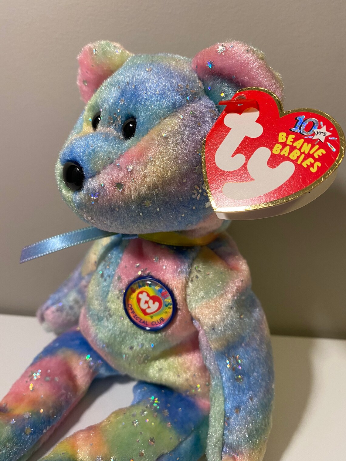 TY Beanie Baby Clubby 6 the gorgeous Rainbow Bear 8.5 inch | Etsy