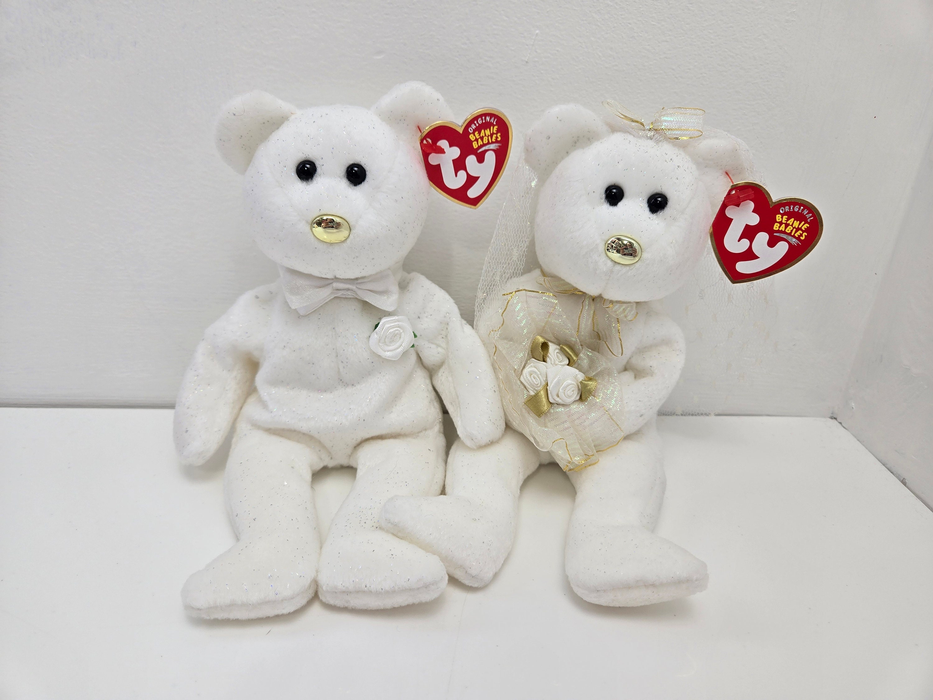 Ty Beanie Baby his and hers the Groom and Bride Wedding Bears Internet Exclusive 8.5 Inch Etsy UK
