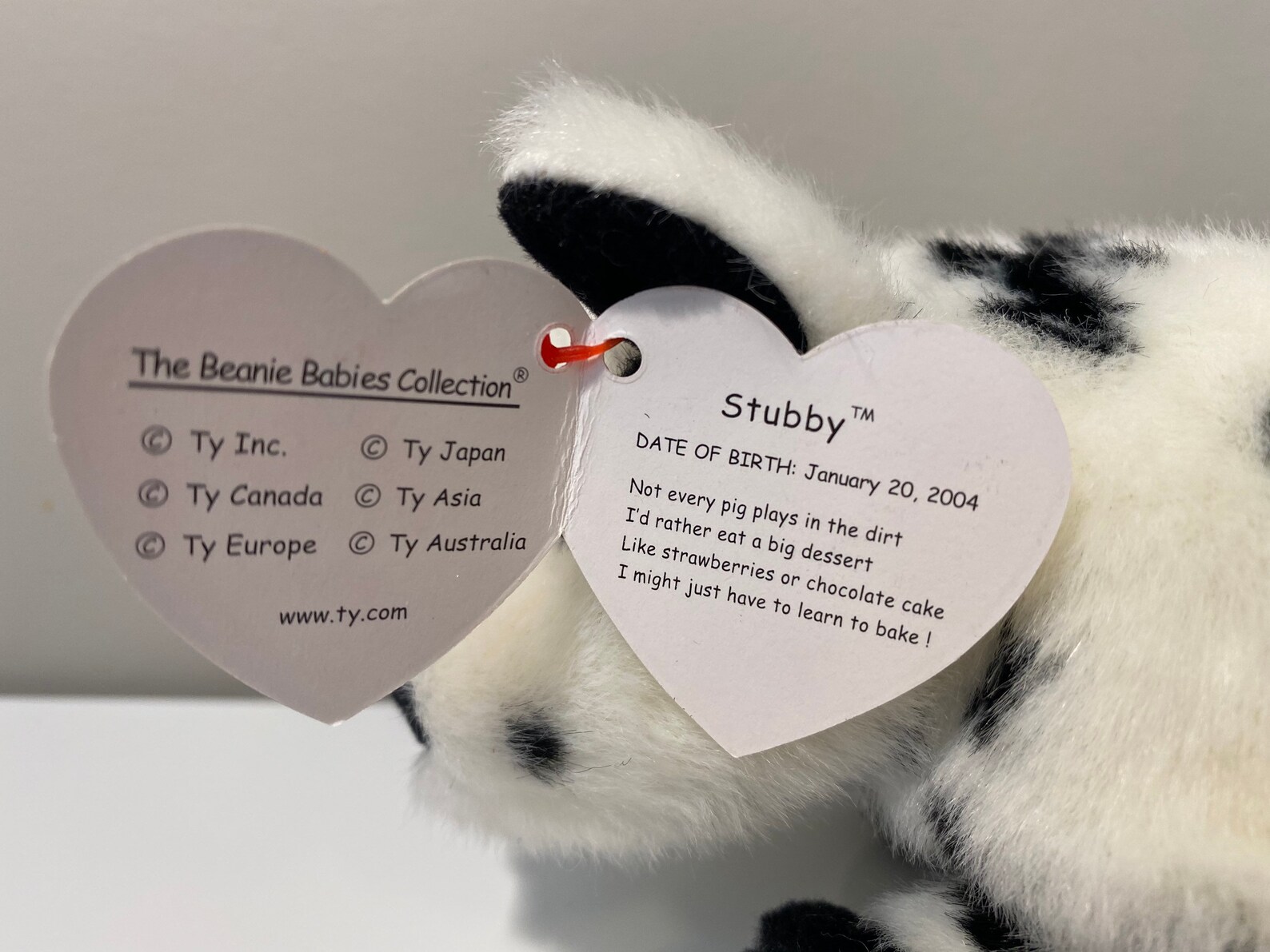 TY Beanie Baby stubby the Black and White Pig Plush rare | Etsy