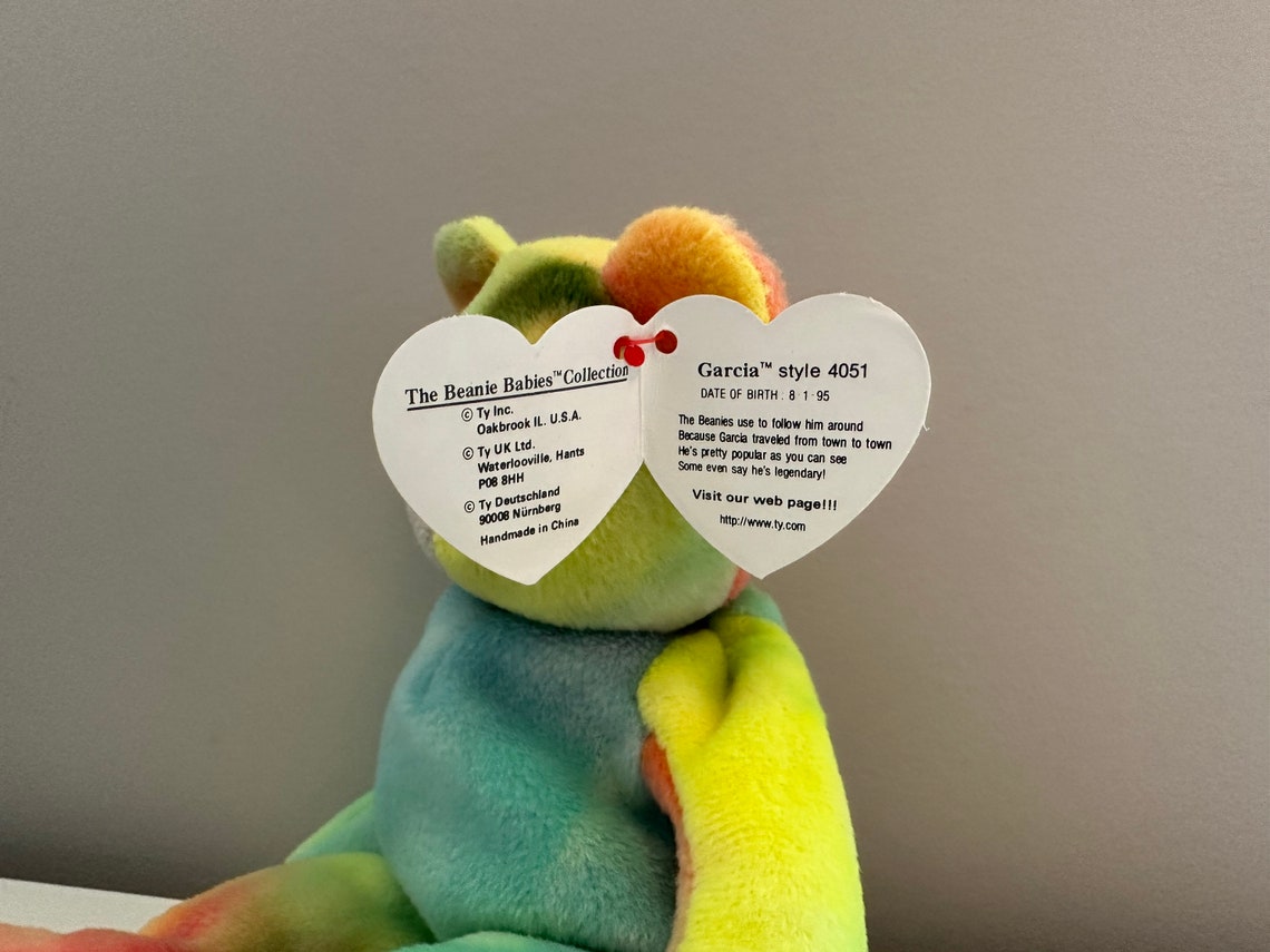 TY Beanie Baby garcia the Tie-dye Bear Actual Colours - Etsy