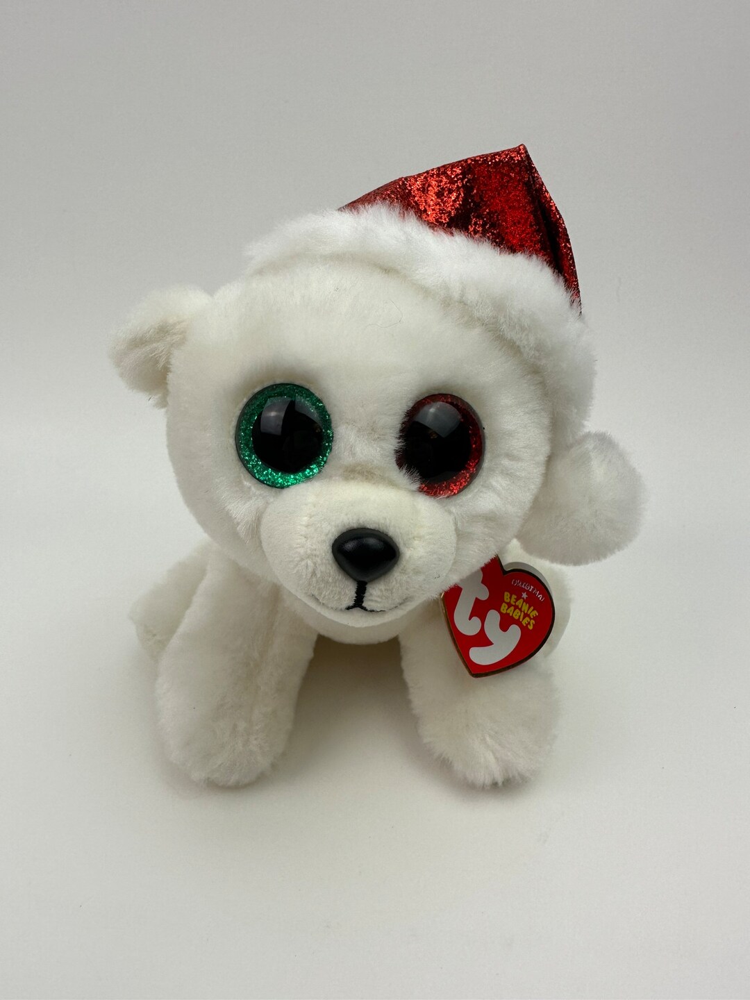 Ty Beanie Boo “oslo” the Polar Bear Wearing Santa Hat (6 Inch) Vintage ...