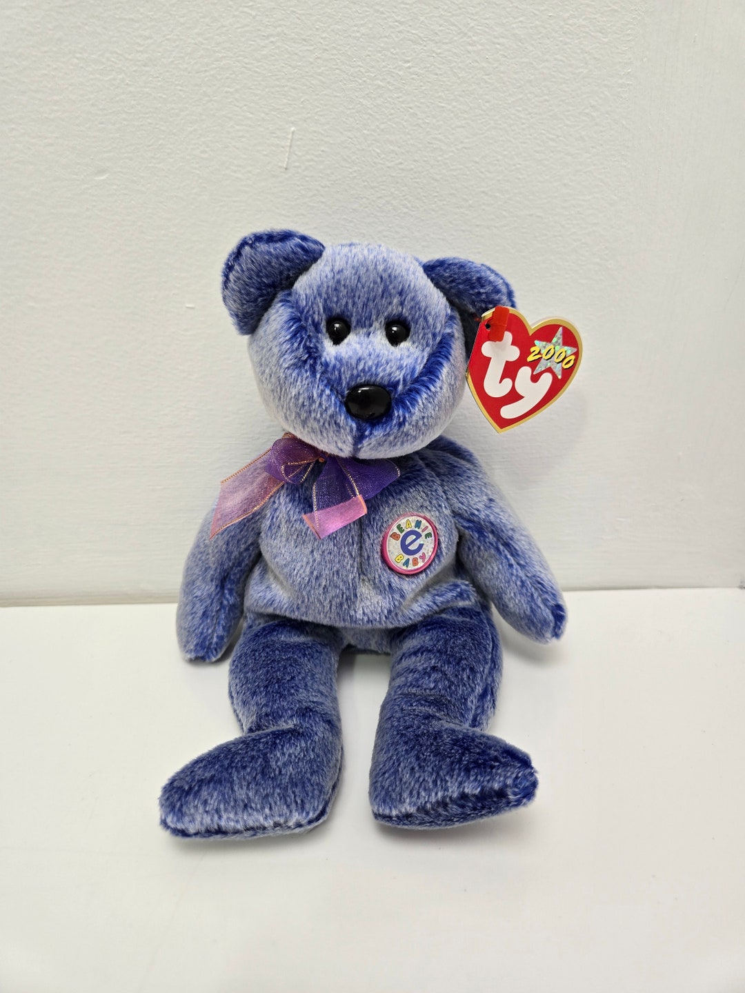 Ty Beanie Baby “periwinkle” the E-bear (8.5 Inch) - Etsy