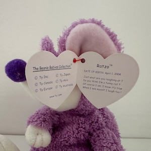 Ty Beanie Baby “ratzo” the Purple Rat (5.5 Inch) - Etsy