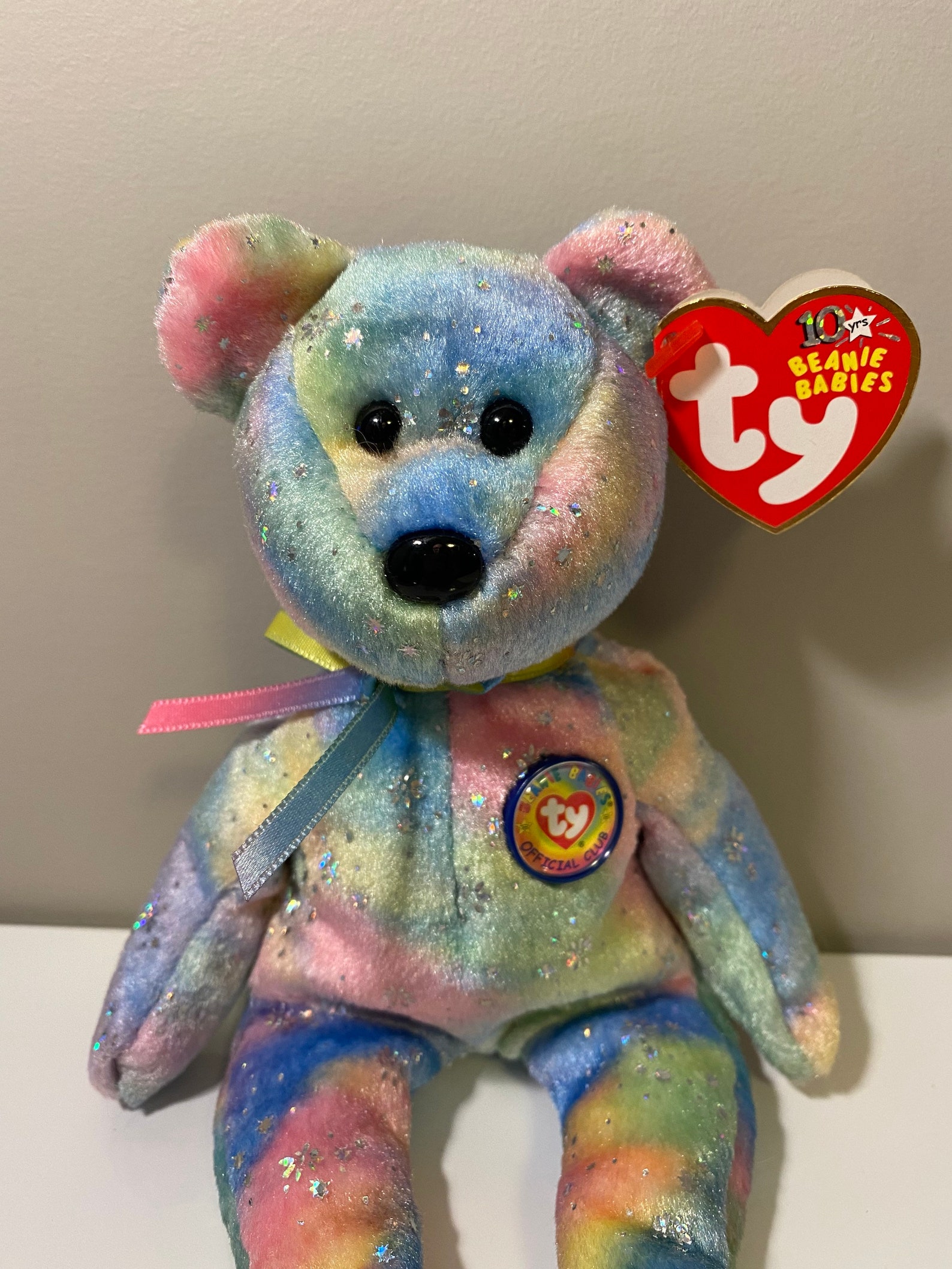 TY Beanie Baby Clubby 6 the gorgeous Rainbow Bear 8.5 inch | Etsy