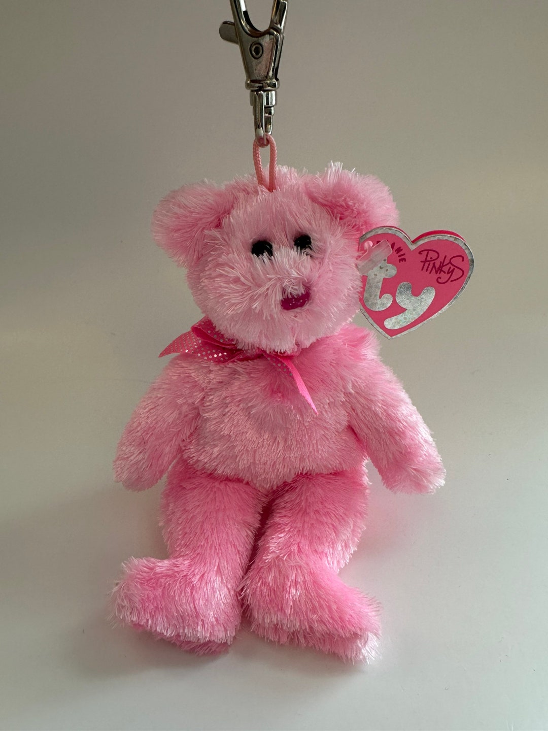 Ty Key Clip Beanie Baby dazzler the Pink Bear Metal Key Chains 4 Inch ...