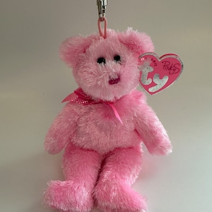 Ty Key Clip Beanie Baby dazzler the Pink Bear Metal Key Chains 4 Inch ...