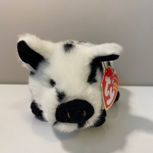 TY Beanie Baby stubby the Black and White Pig Plush rare - Etsy