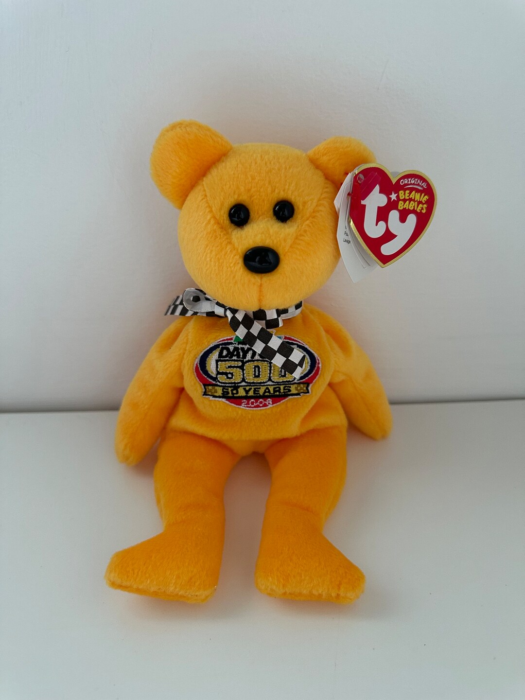 Ty Beanie Baby “racing Gold” the Nascar Daytona 500 Bear - Yellow/gold ...