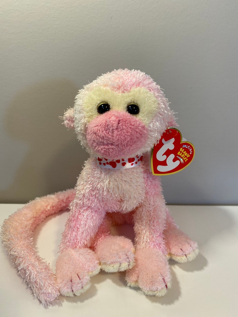 TY Beanie Baby poet the Pink Monkey 6 Inch - Etsy