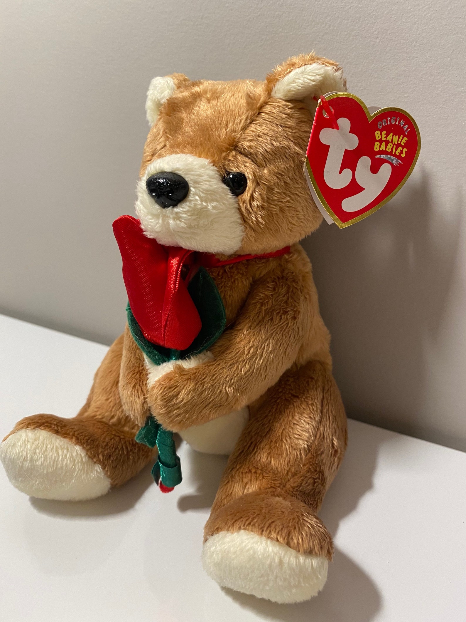 TY Beanie Baby Always the Bear Holding a Rose 7 inch | Etsy