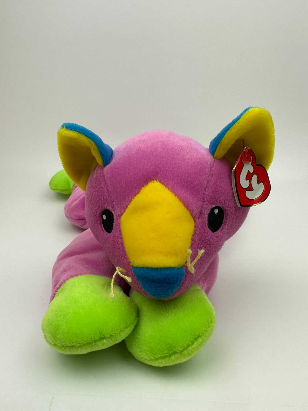 Ty Pillow Pal “meow” the Multi-coloured Cat - Minor Crease in Tag! (12 ...