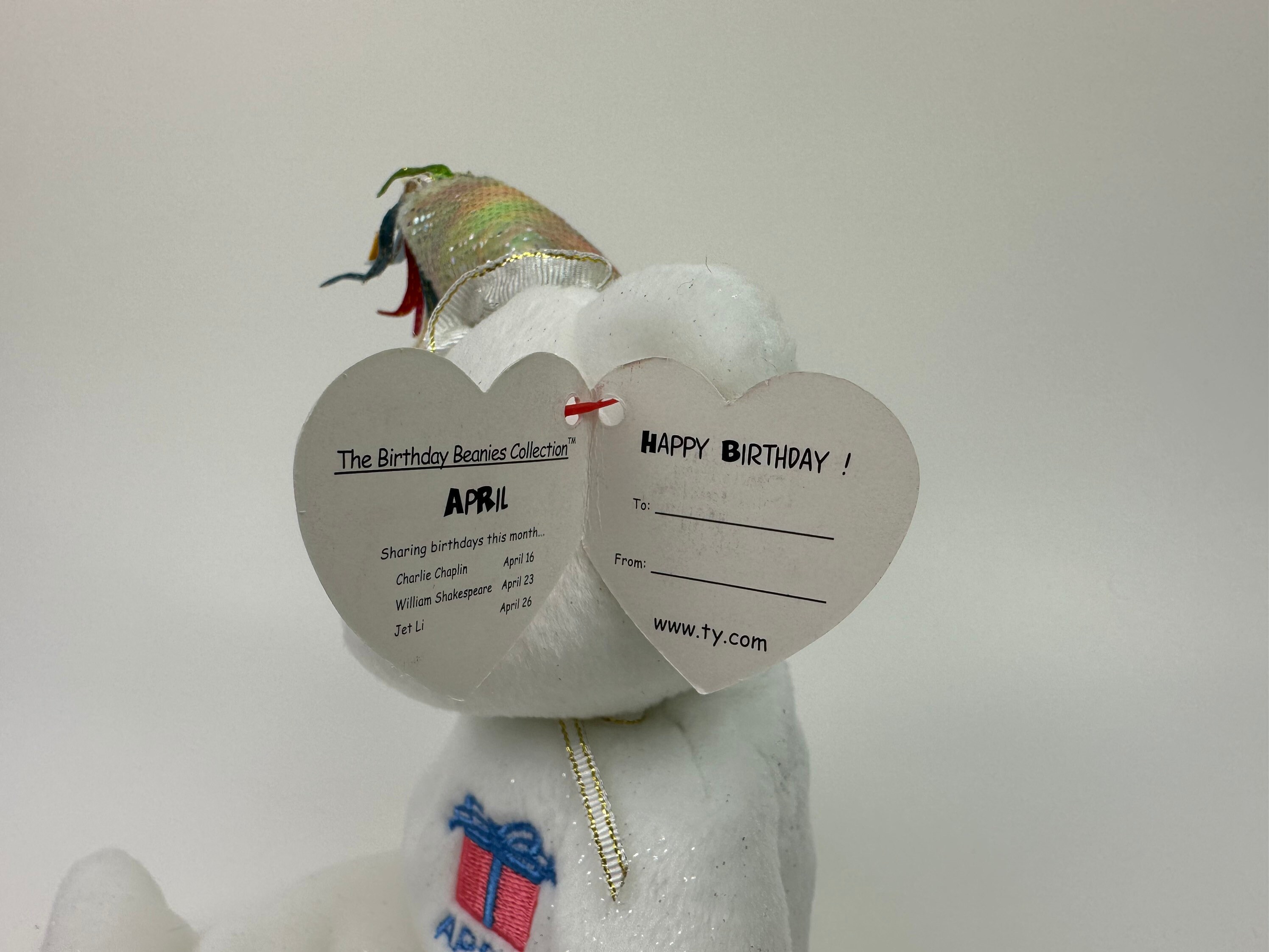 Ty Beanie Baby “happy Birthday” the April Birthday Bear Wearing a Party ...