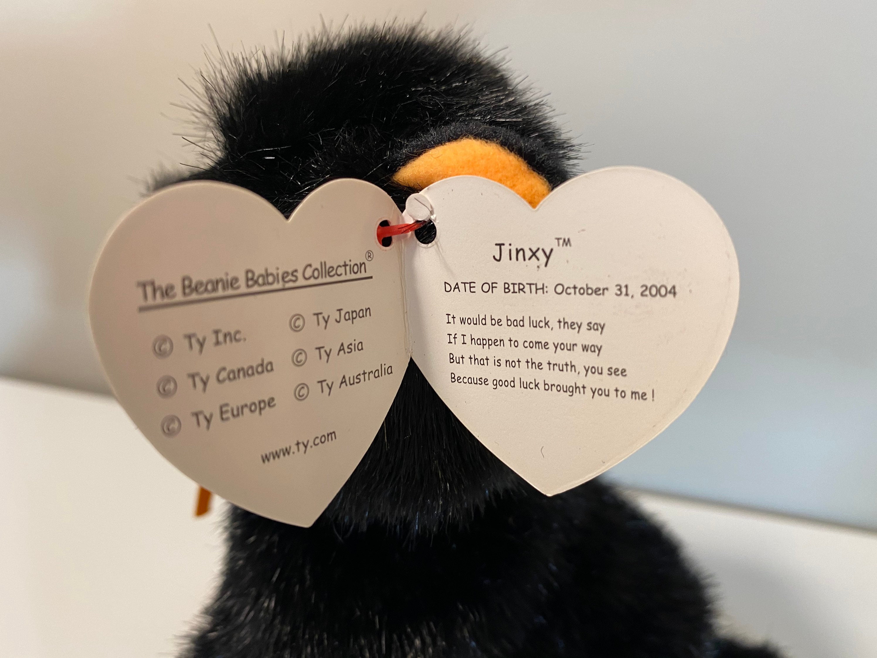 TY Beanie Baby jinxy the Black and Orange Halloween Cat | Etsy