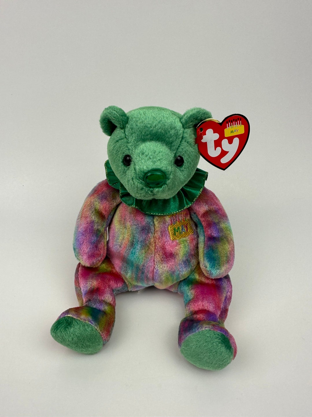 Ty Beanie Baby May the Birthday Bear - Emerald Birthstone Bear (7 Inch ...