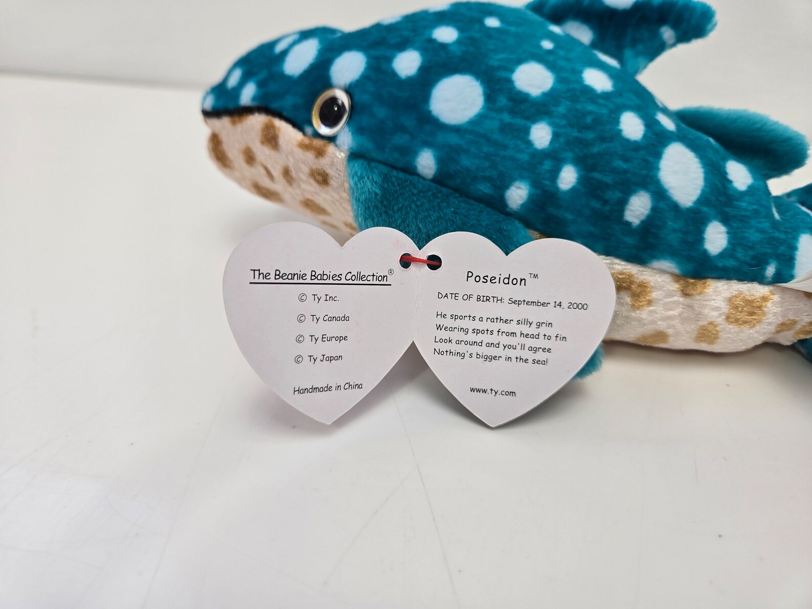 Ty Beanie Baby “poseidon” the Whale Shark! (7 Inch) - Etsy
