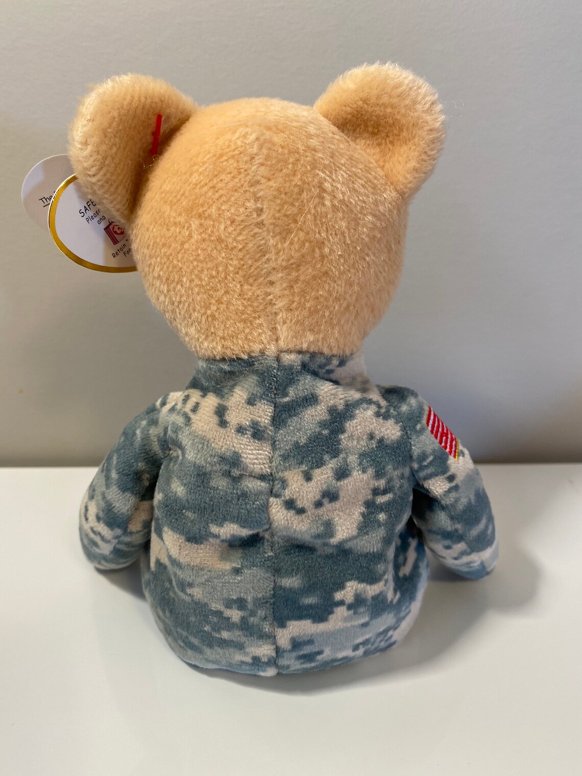 TY Beanie Baby salute the Army Bear flag on Arm Version | Etsy