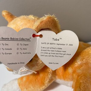 Ty Beanie Baby tabs the Tabby Cat 8 Inch - Etsy