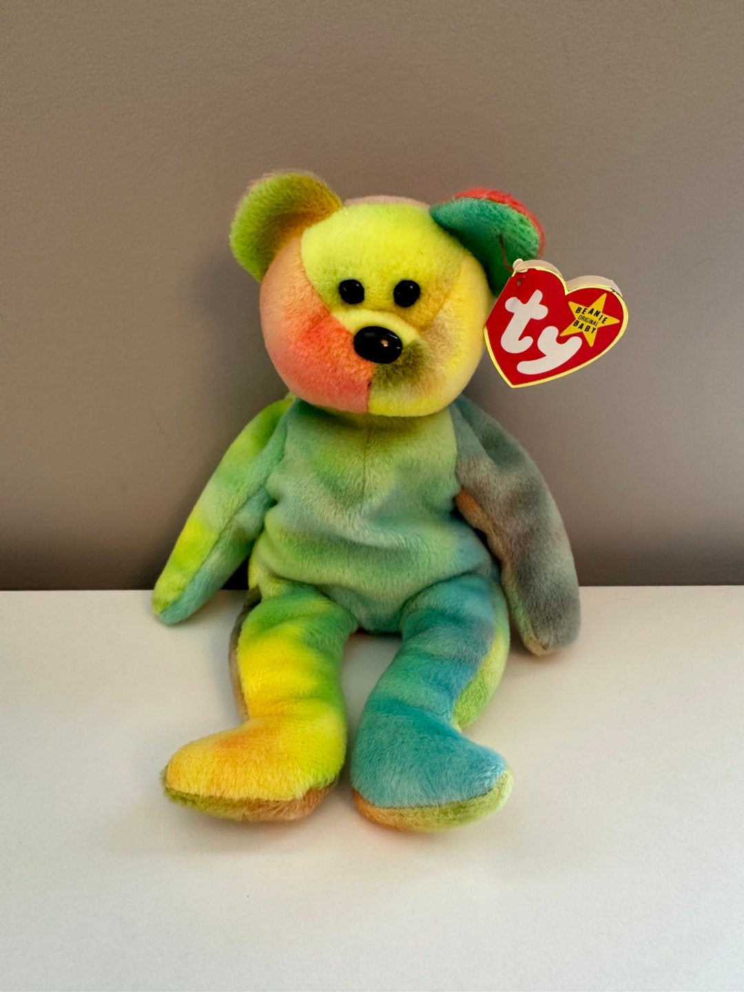 Ty Beanie Baby “garcia” the Tie-dye Bear - Actual Colours Shown *rare ...