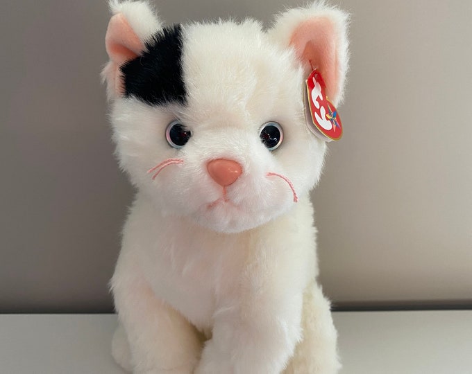 Ty Beanie Baby “saffron” the White and Yellow Cat (8 Inch) - Etsy