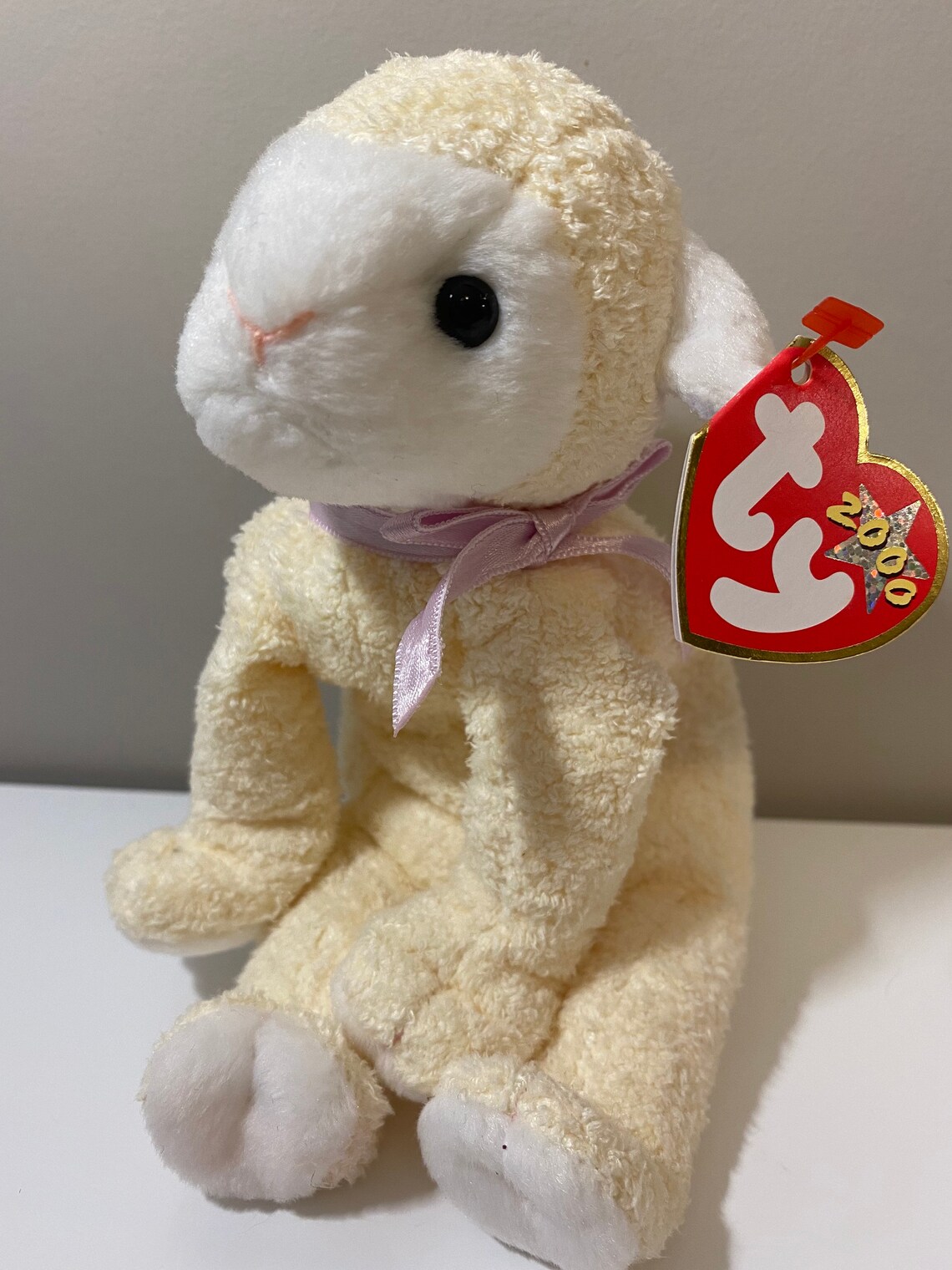 TY Beanie Baby Lamb Fleecie With Purple Bow 6 Inch - Etsy